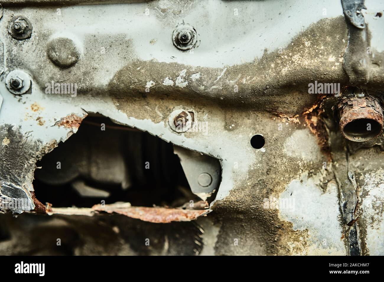 Details of old car. Aged oldtimer vintage automobile. Spare parts of ...
