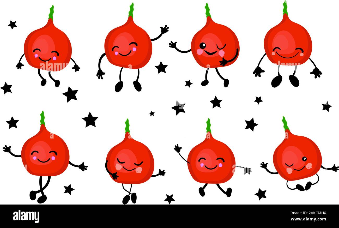 GUANGDONG FRUIT character. Cute cartoon lackey with arms and legs. Set ...