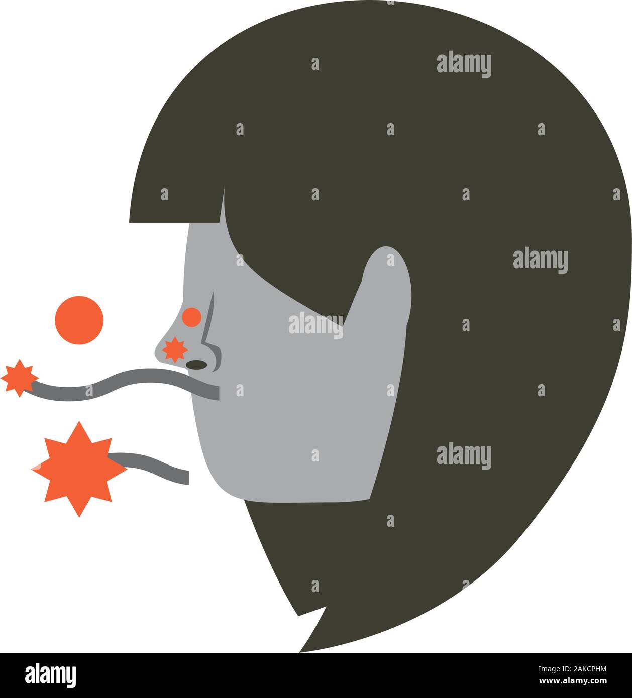 Man head with virus design, Pollution factory environment dirty danger ...