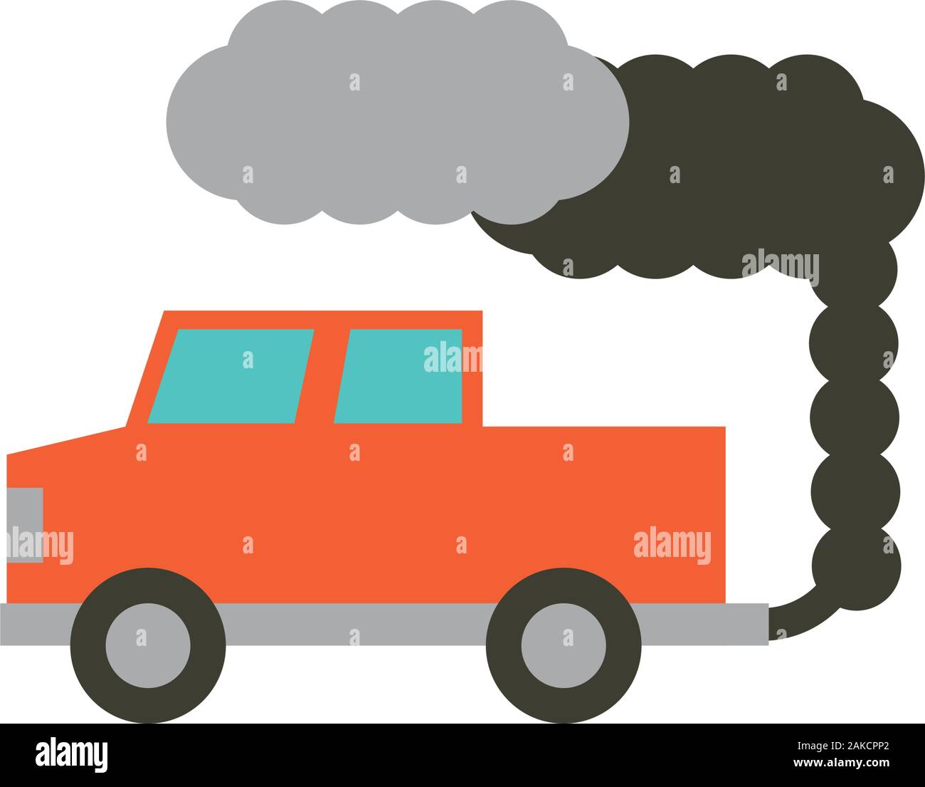 Truck with smoke design, Pollution factory environment dirty danger ...