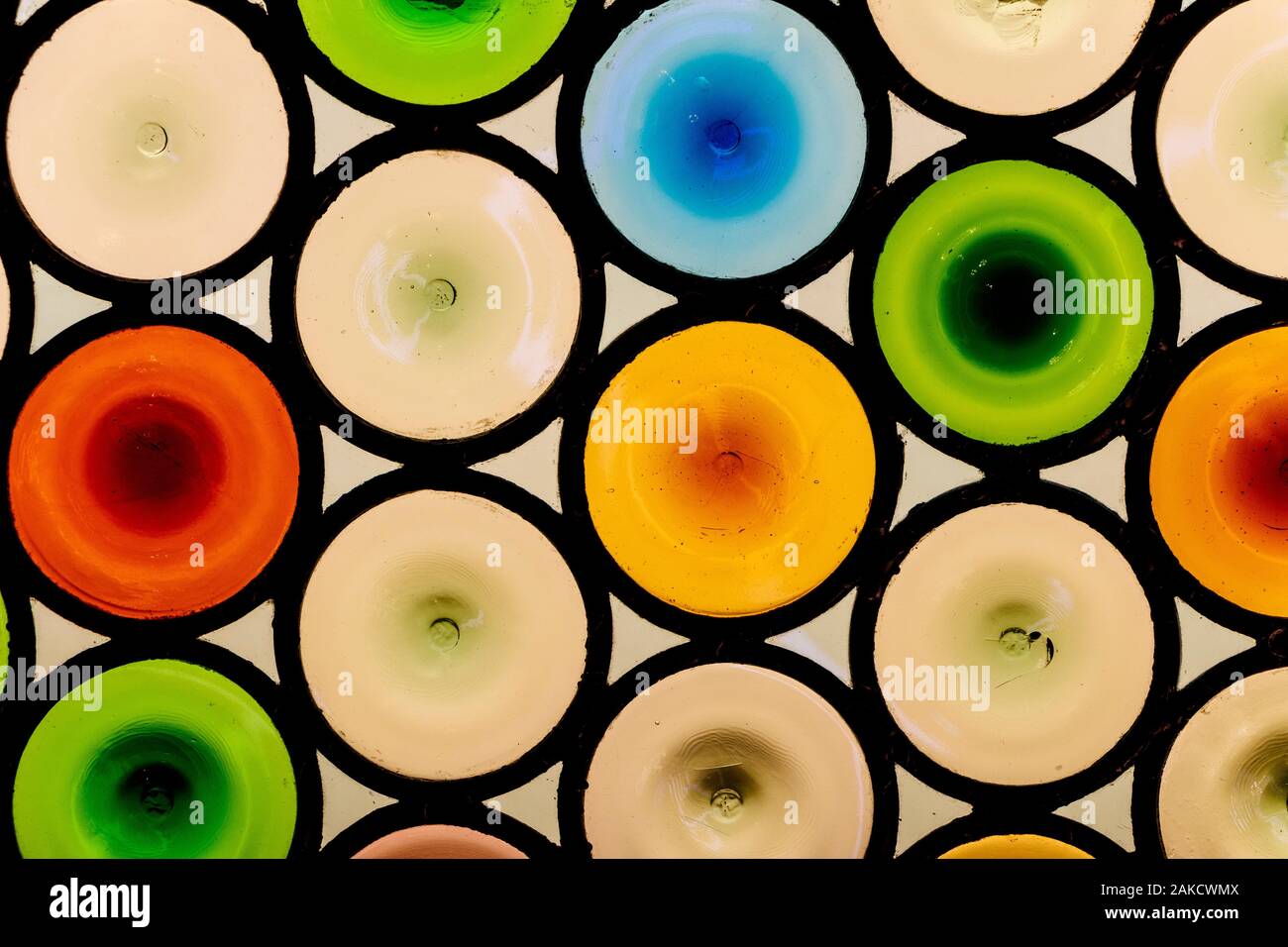 An abstract arrangement of coloured circular glass Stock Photo - Alamy
