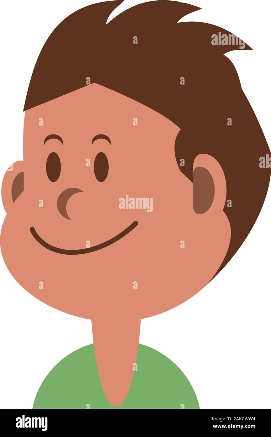 boy cartoon with brown hair design, Kid childhood little people ...