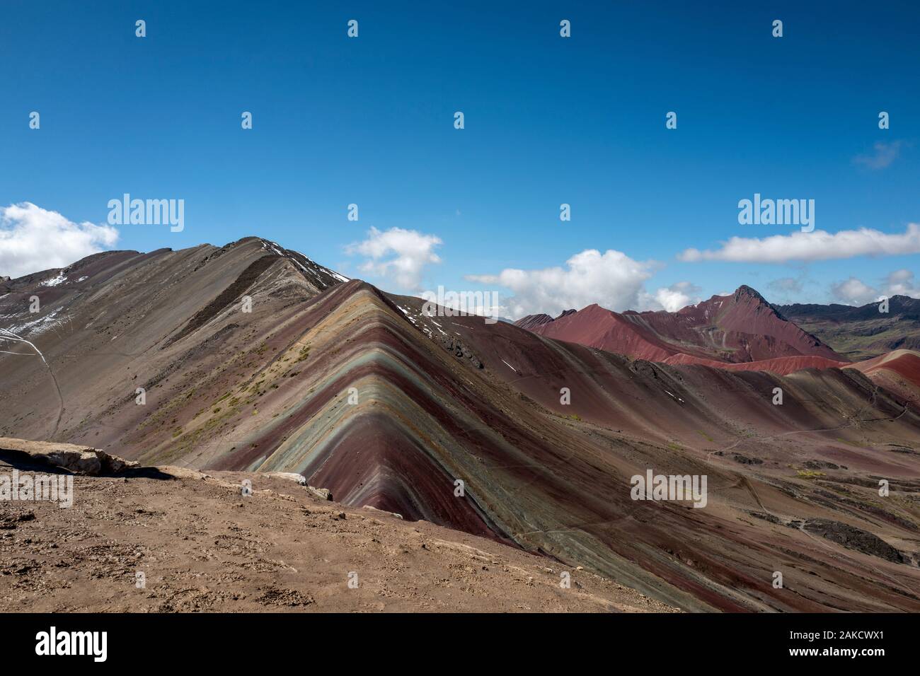 Rainbow mountain or Vinicunca (Winikunka) or Montaña de Siete Colores ...