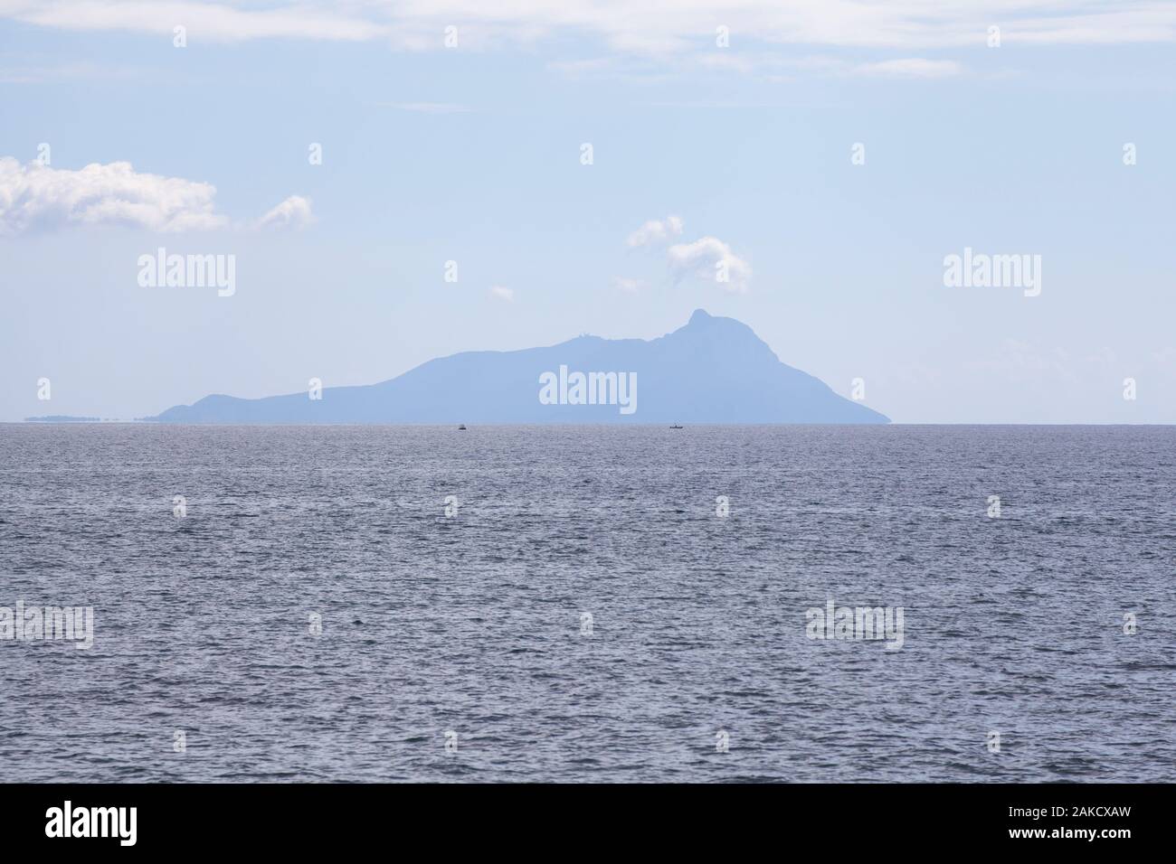 Monte Circeo silhouette seascape (Circeo Mountain, Latina, Italy Stock ...
