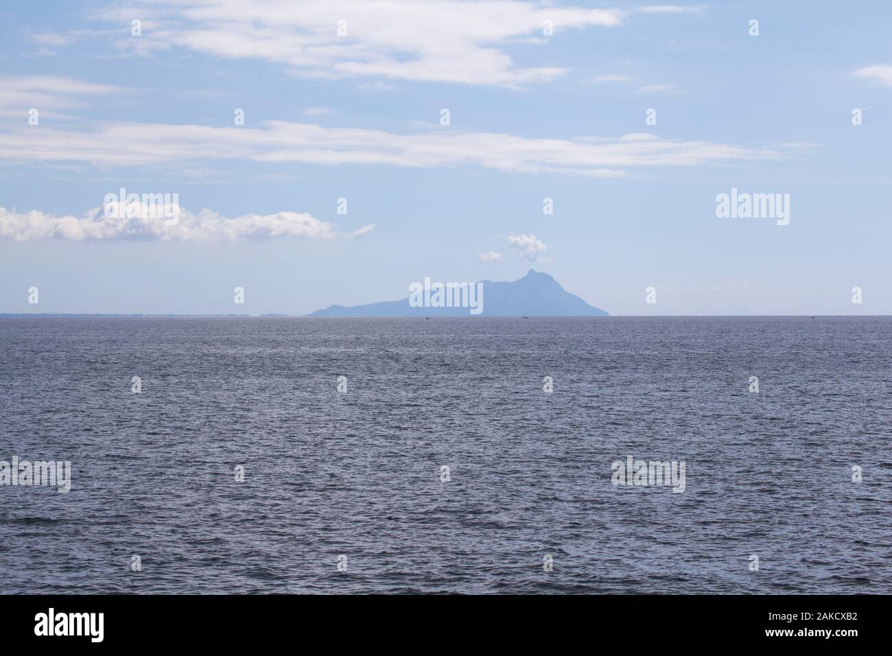 Monte Circeo silhouette seascape (Circeo Mountain, Latina, Italy Stock ...