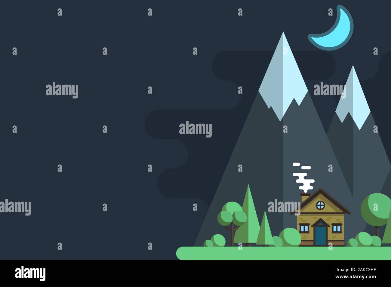 Illustrations of the night resort city. City landscapes in flat design ...