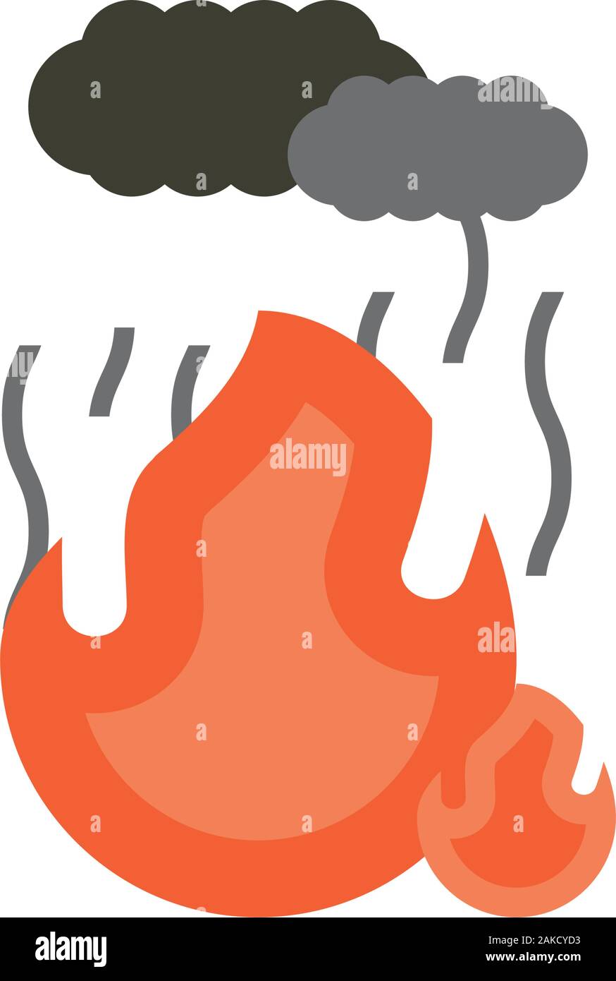 grey clouds and flame design, Pollution factory environment dirty ...