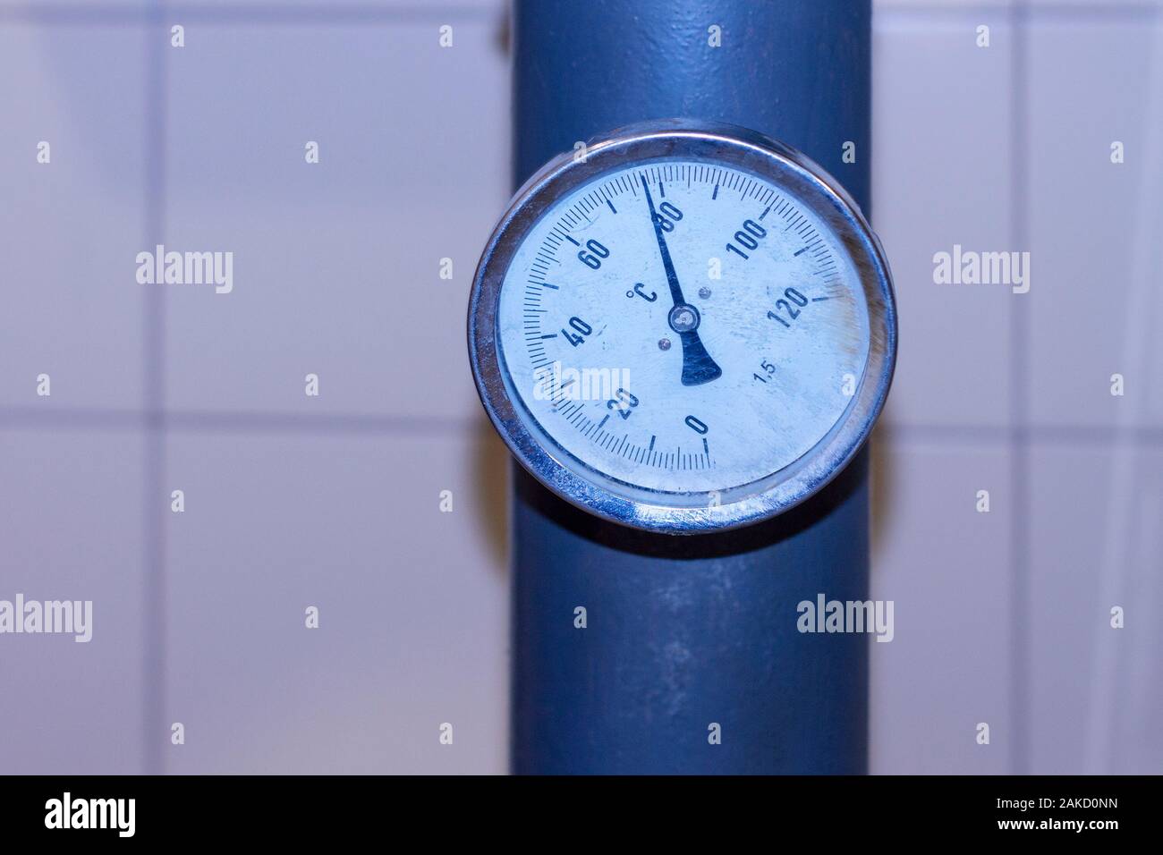 Temperature sensor is analog on chimney heating of an industrial ...