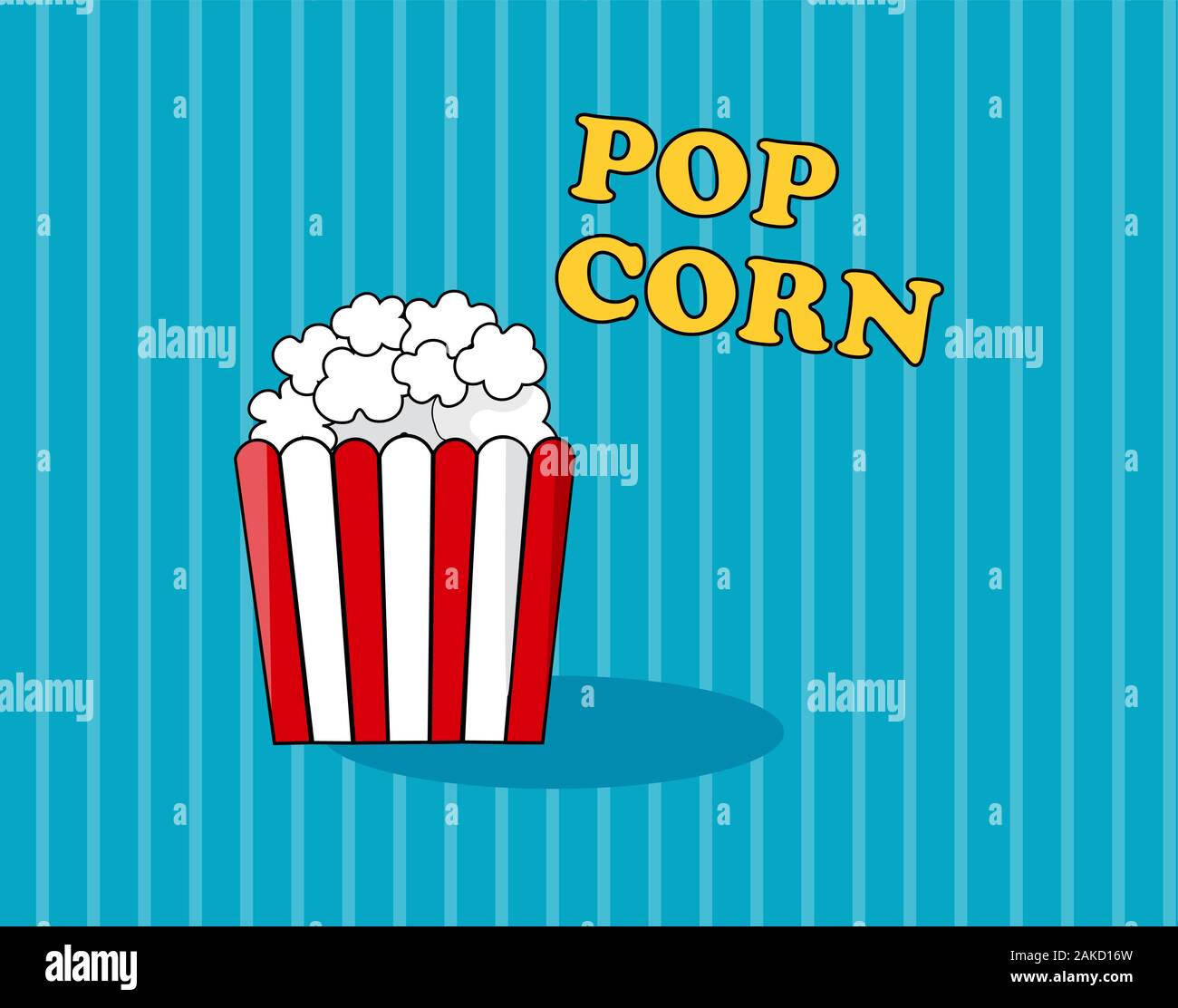 Popcorn. Seamless pattern with popcorn pack. Hand-drawn background ...