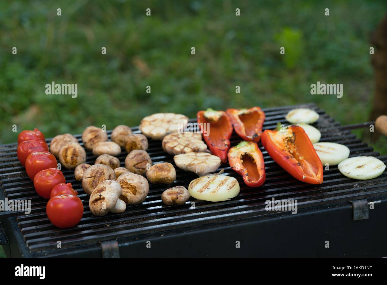 vegetables on the grill over low heat for preparing Stock Photo - Alamy
