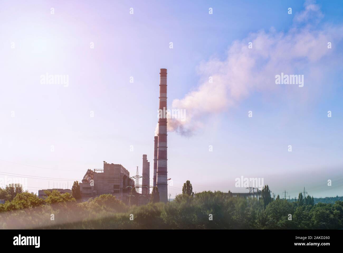 Environmental problem of city air pollution.Environmental disaster ...