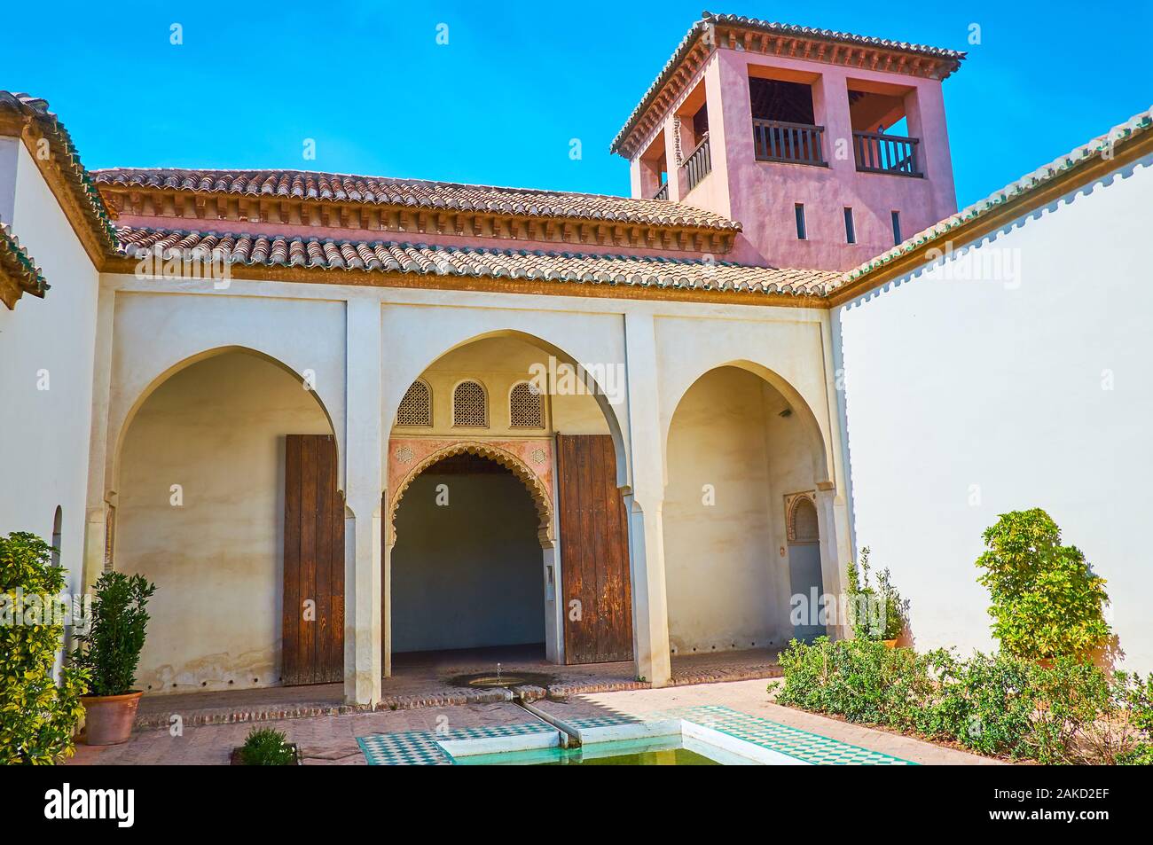 MALAGA, SPAIN - SEPTEMBER 26, 2019: Preserved Patio del Aljibe ...