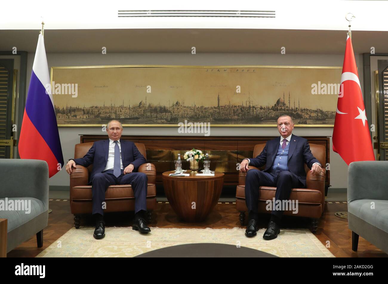 Istanbul, Turkey. 8th Jan 2020. Turkish President Recep Tayyip Erdogan ...