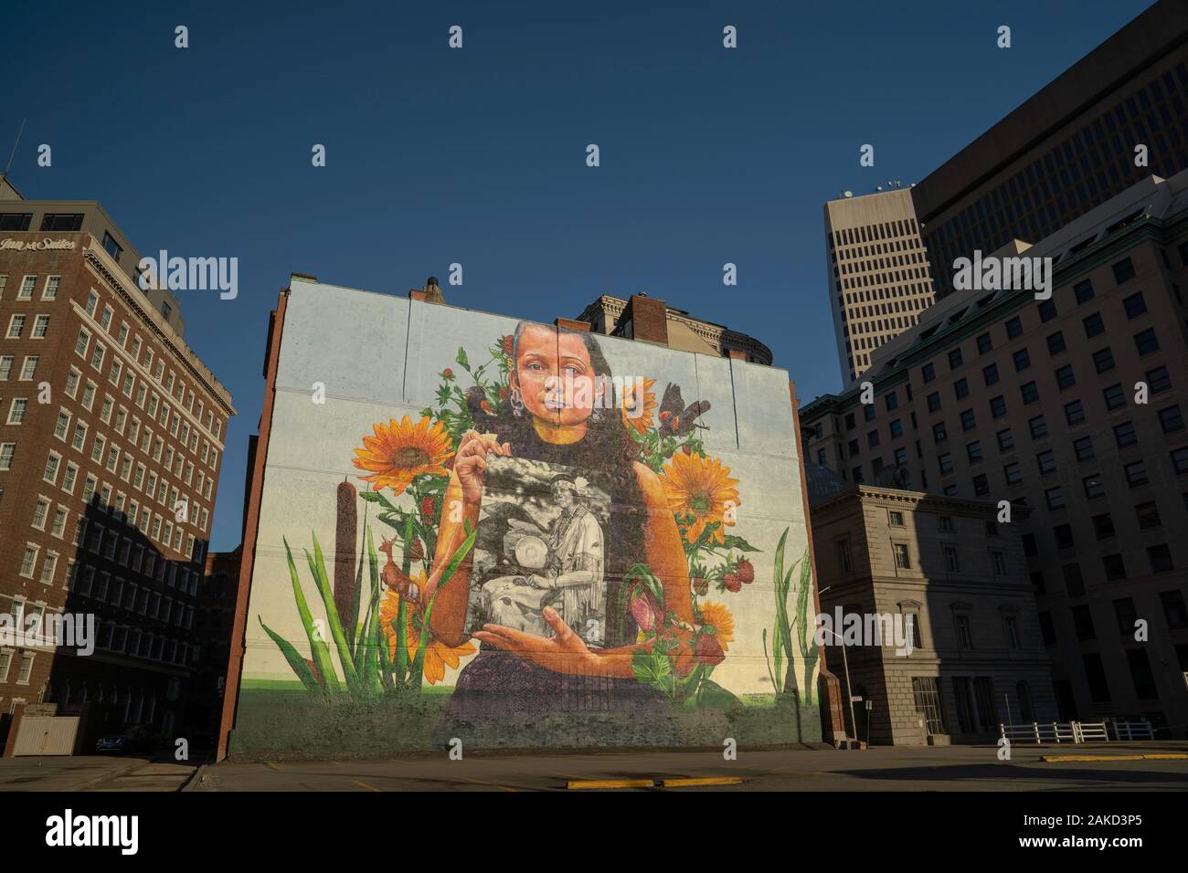 Mural of Native American girl Stock Photo - Alamy