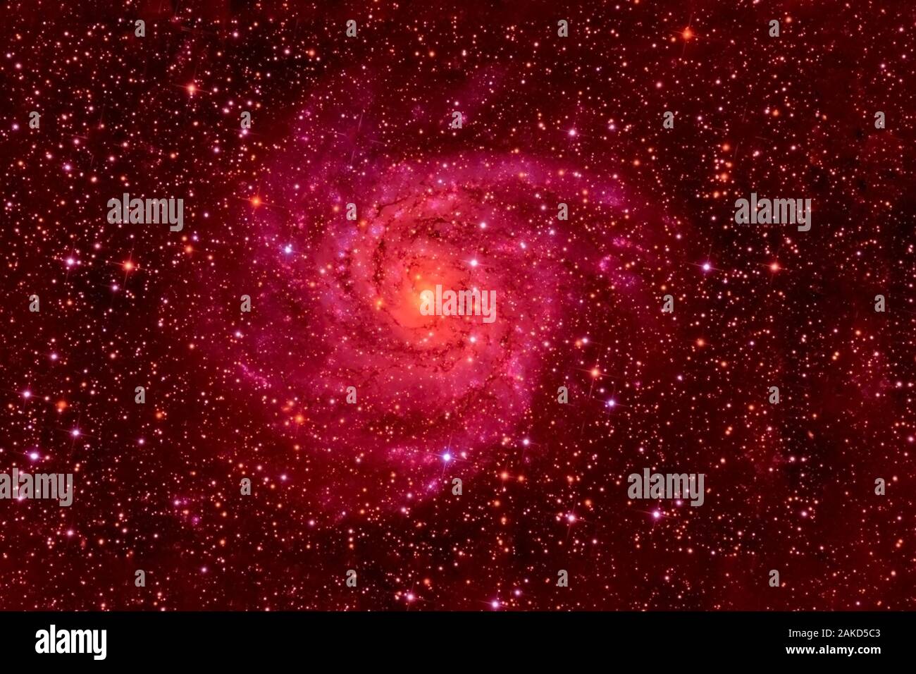 Red nebula with many stars. Elements of this image were furnished by ...