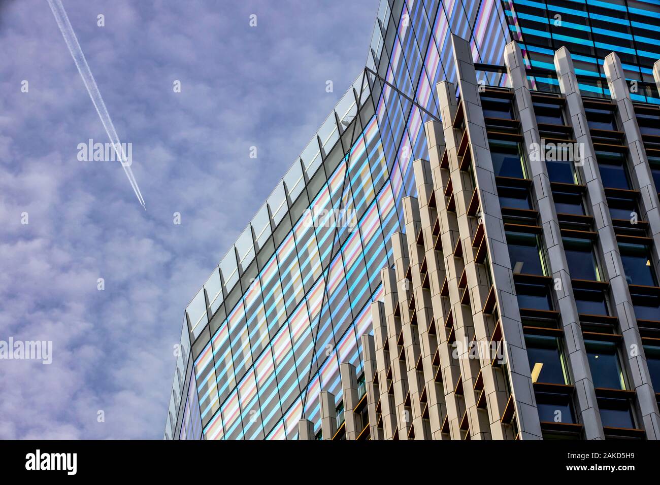 Banking district, buildings, facades The Garden, Great Britain Stock ...