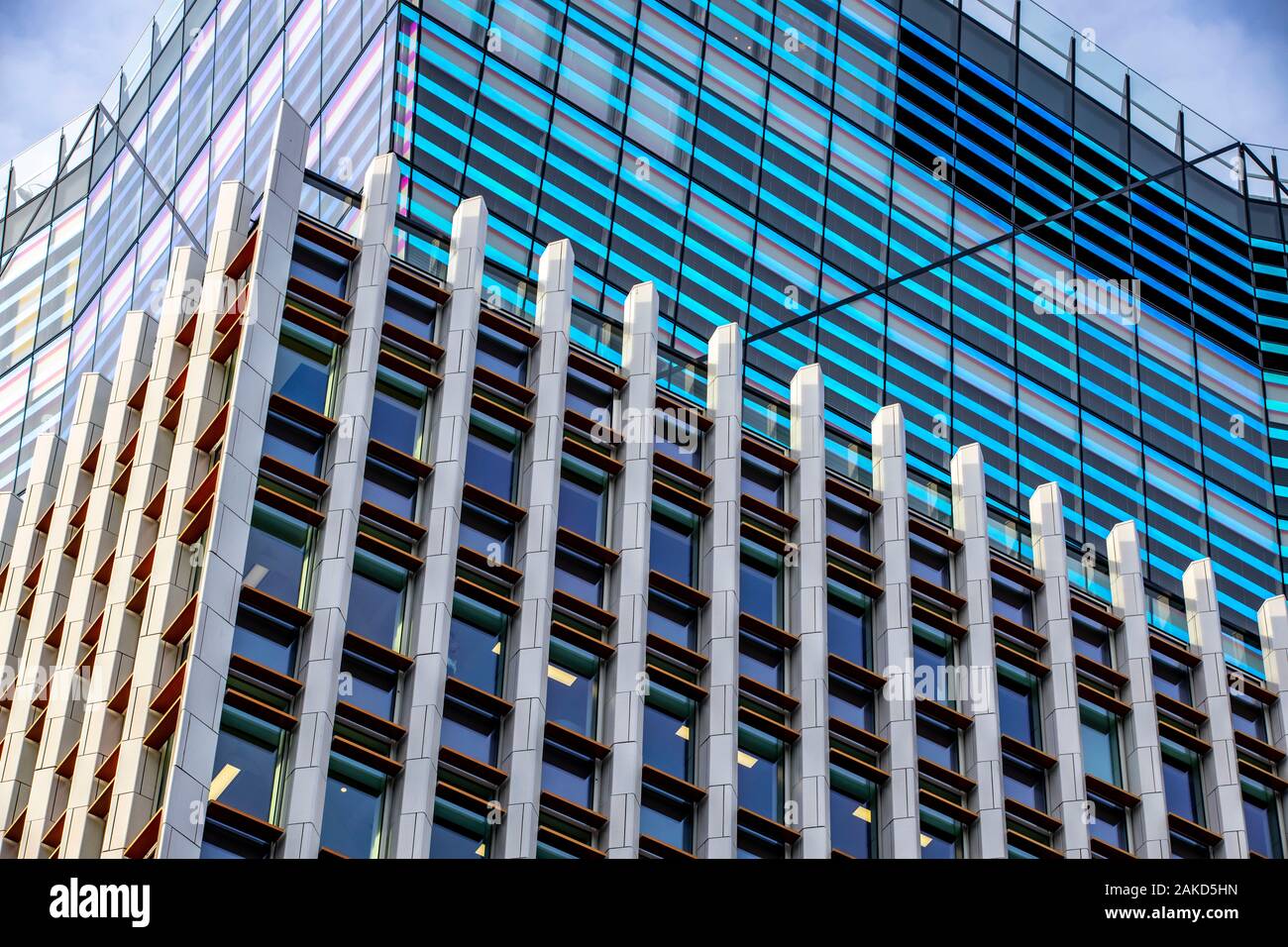 Banking district, buildings, facades The Garden, Great Britain Stock ...