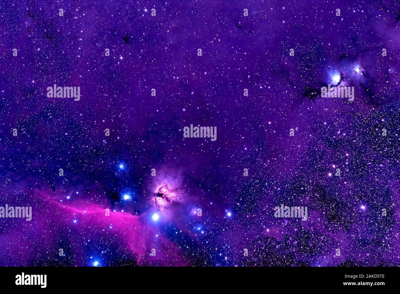 A blue nebula with many stars, and galaxies. Elements of this image ...