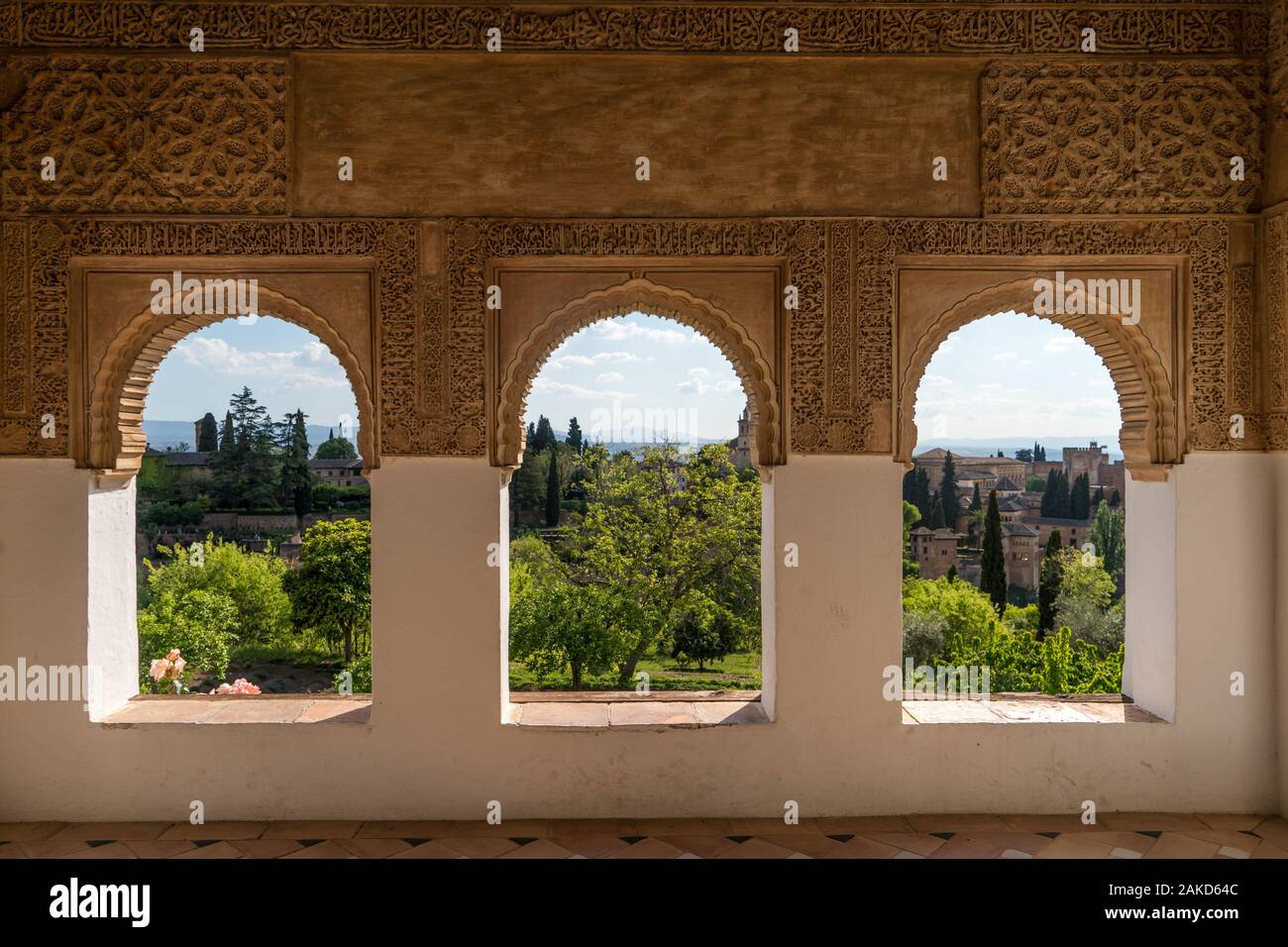 Arabic style architecture, building and art design in Alhambra Stock ...
