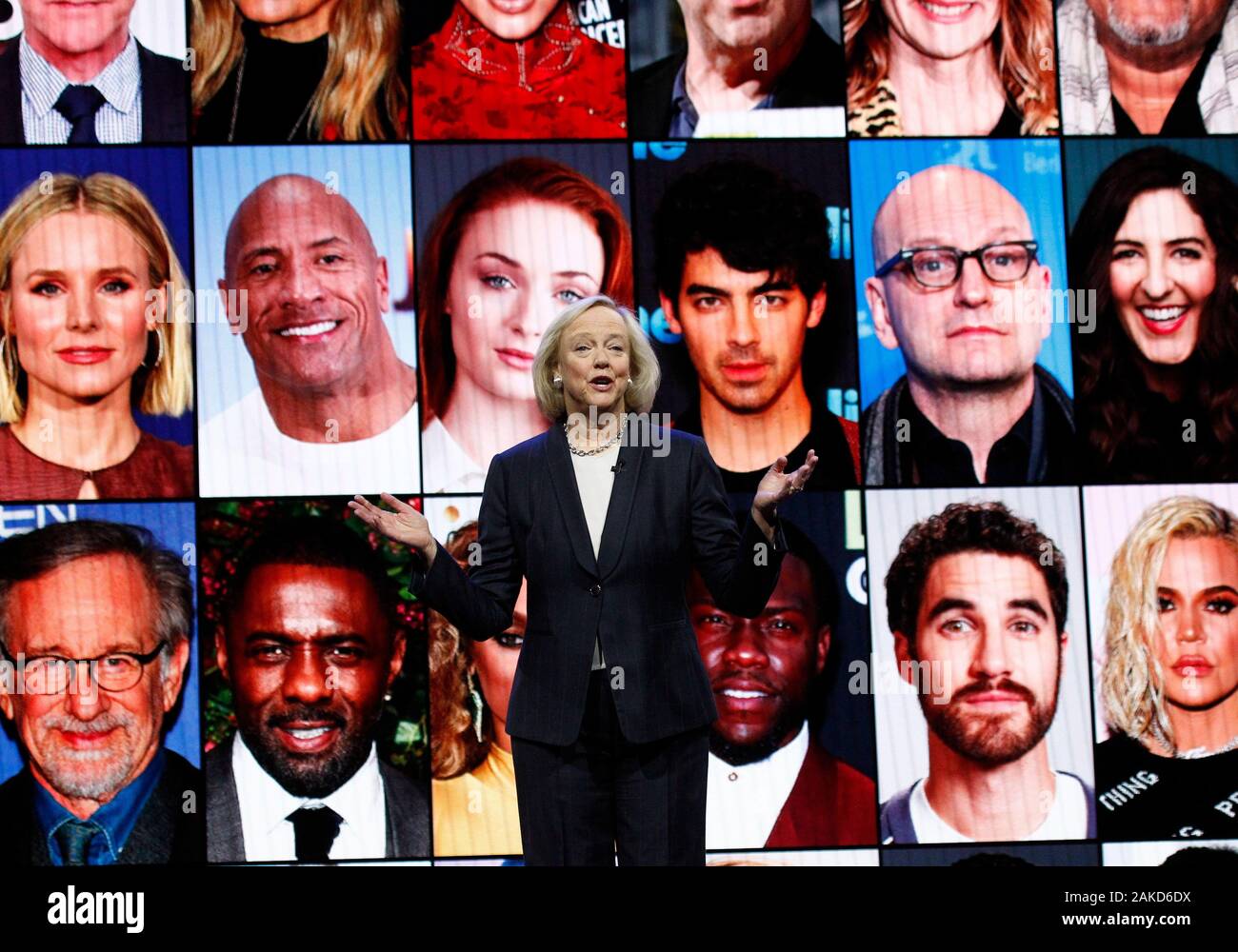 Las Vegas, United States. 08th Jan, 2020. Quibi CEO Meg Whitman speaks ...