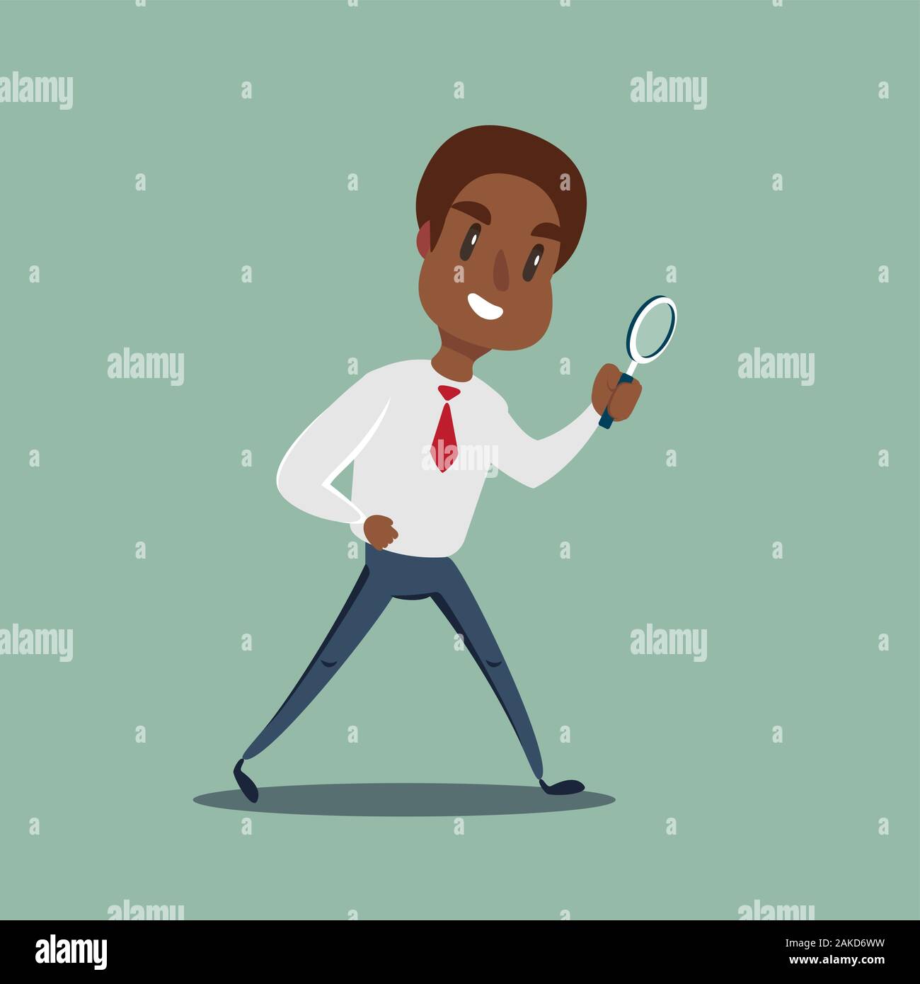 Cartoon character magnifying glass man hi-res stock photography and ...