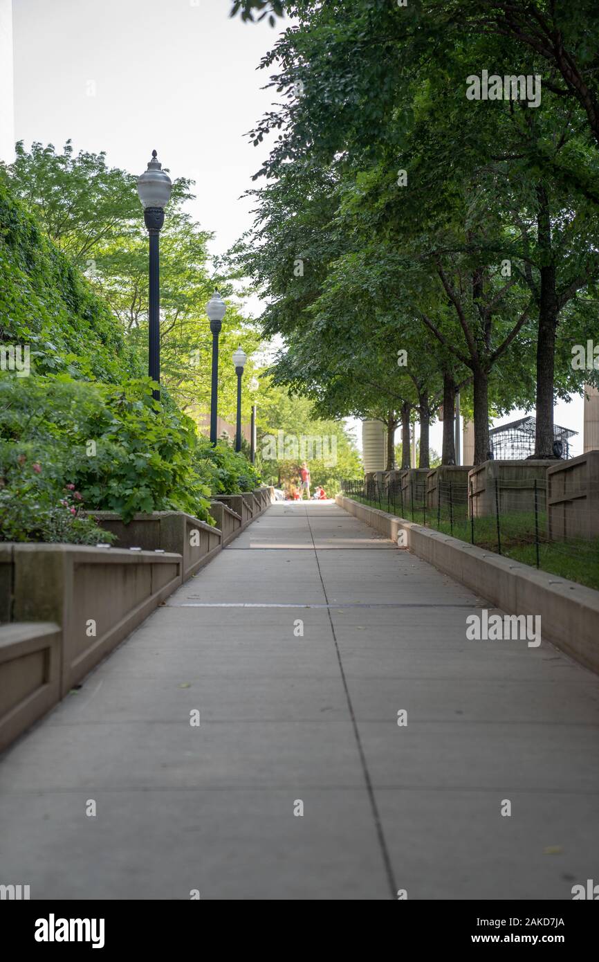 Empty walkway in Chicago Stock Photo - Alamy