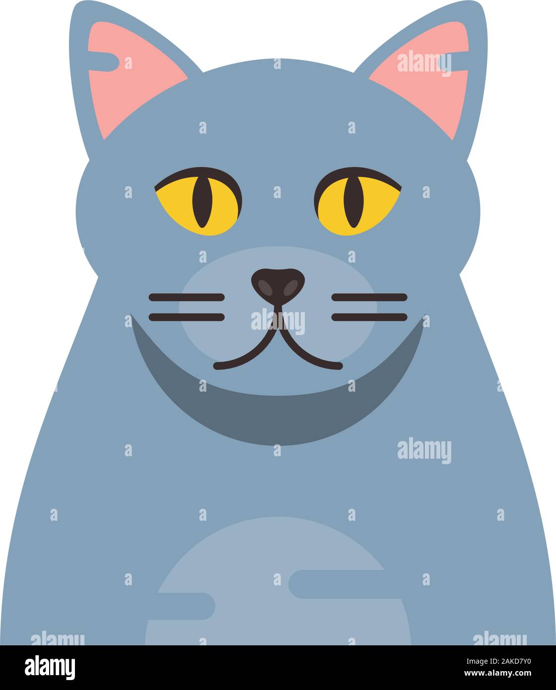 Cute grey cat cartoon design, Animal pet kitten domestic feline kitty ...