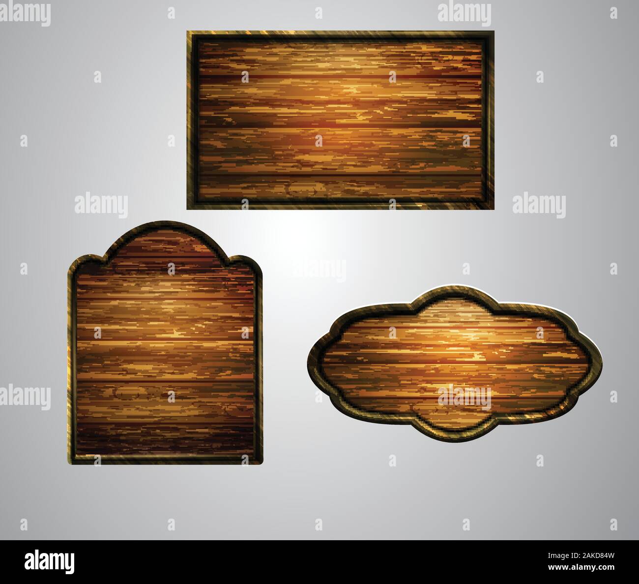 Vector realistic illustration of wooden signboard Stock Vector Image ...