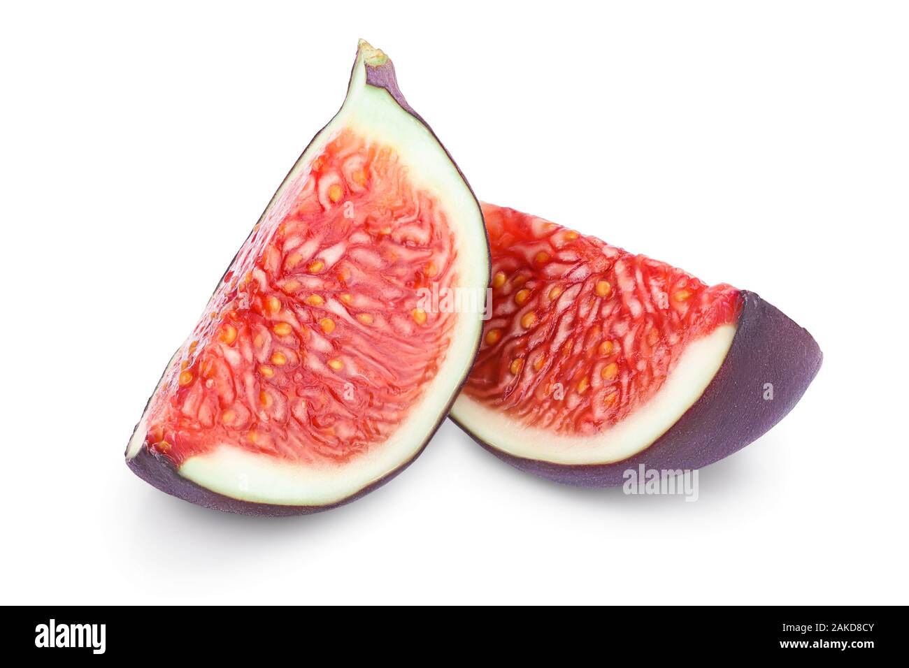 Fresh fig slices fruit isolated on white background Stock Photo - Alamy