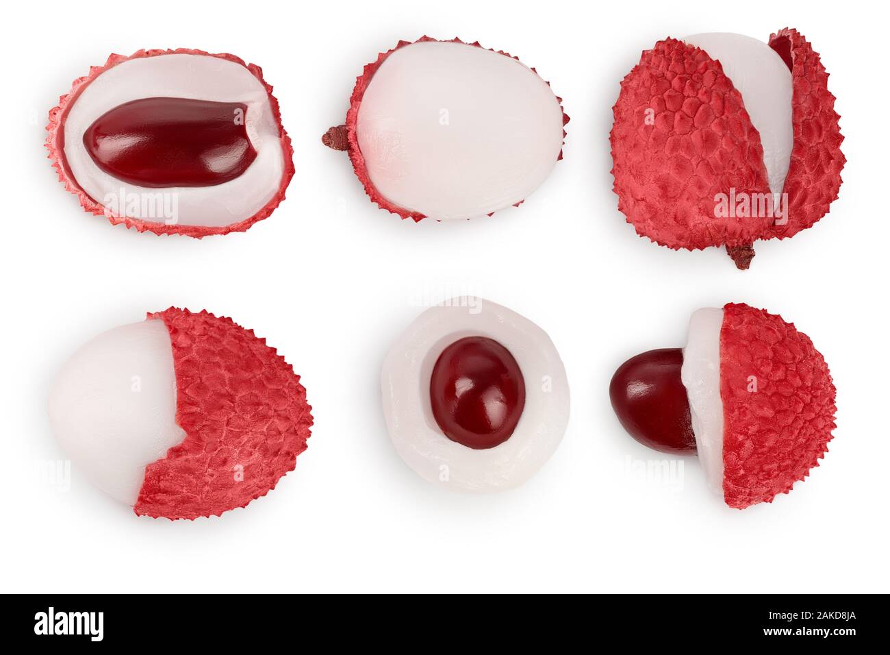 lychee fruit isolated on white background with clipping path and full ...