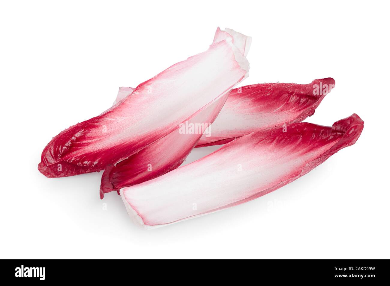 red chicory or radicchio leaves isolated on white background Stock ...