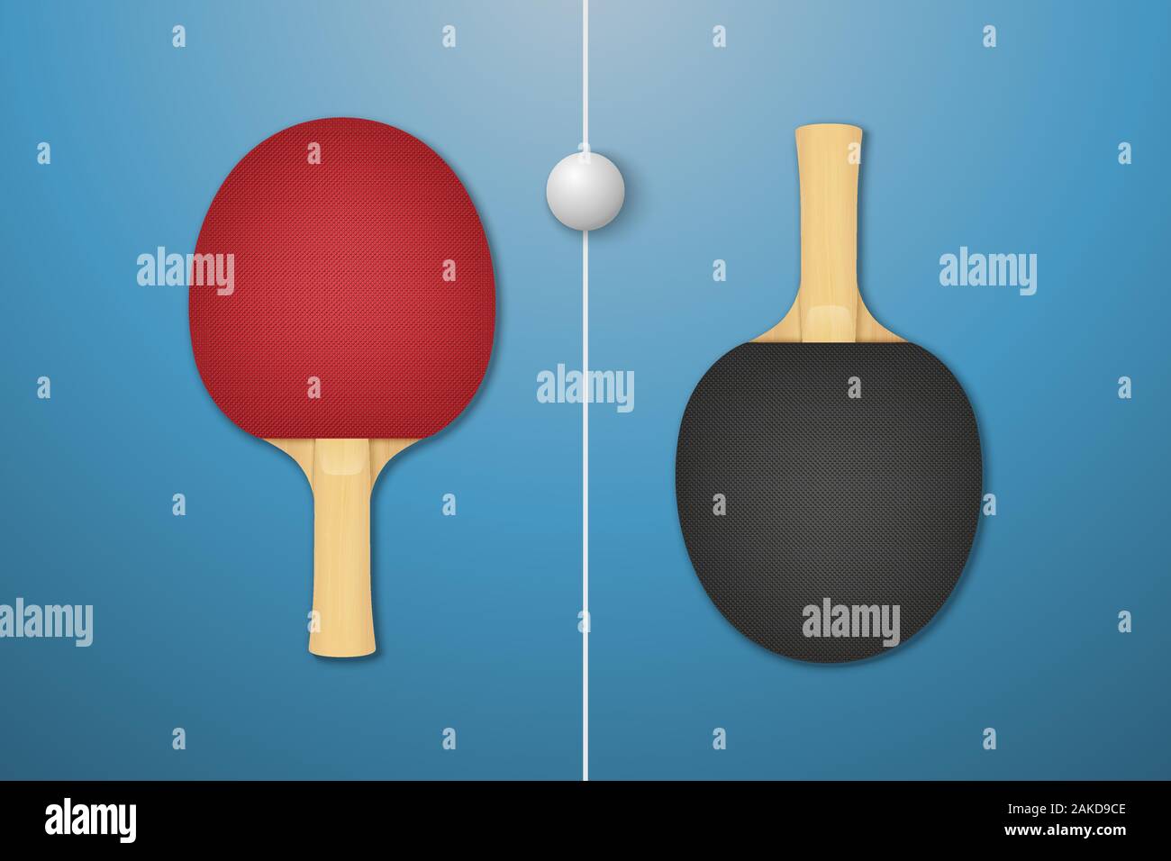 Vector 3d Realistic Red and Black Ping Pong Racket and Ball Icon ...