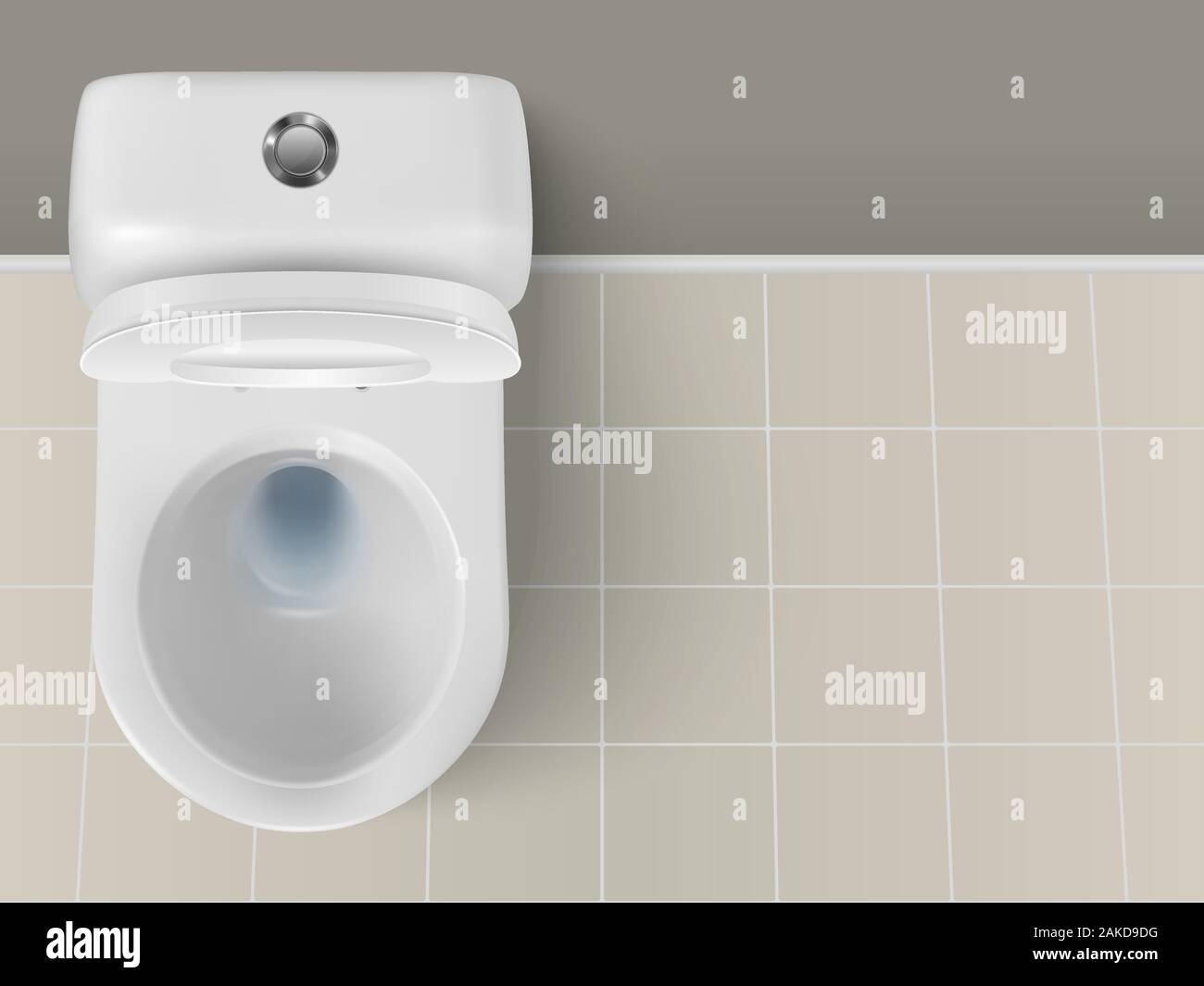 Vector 3d Realistic White Ceramic Toilet Closeup in the Bathroom ...