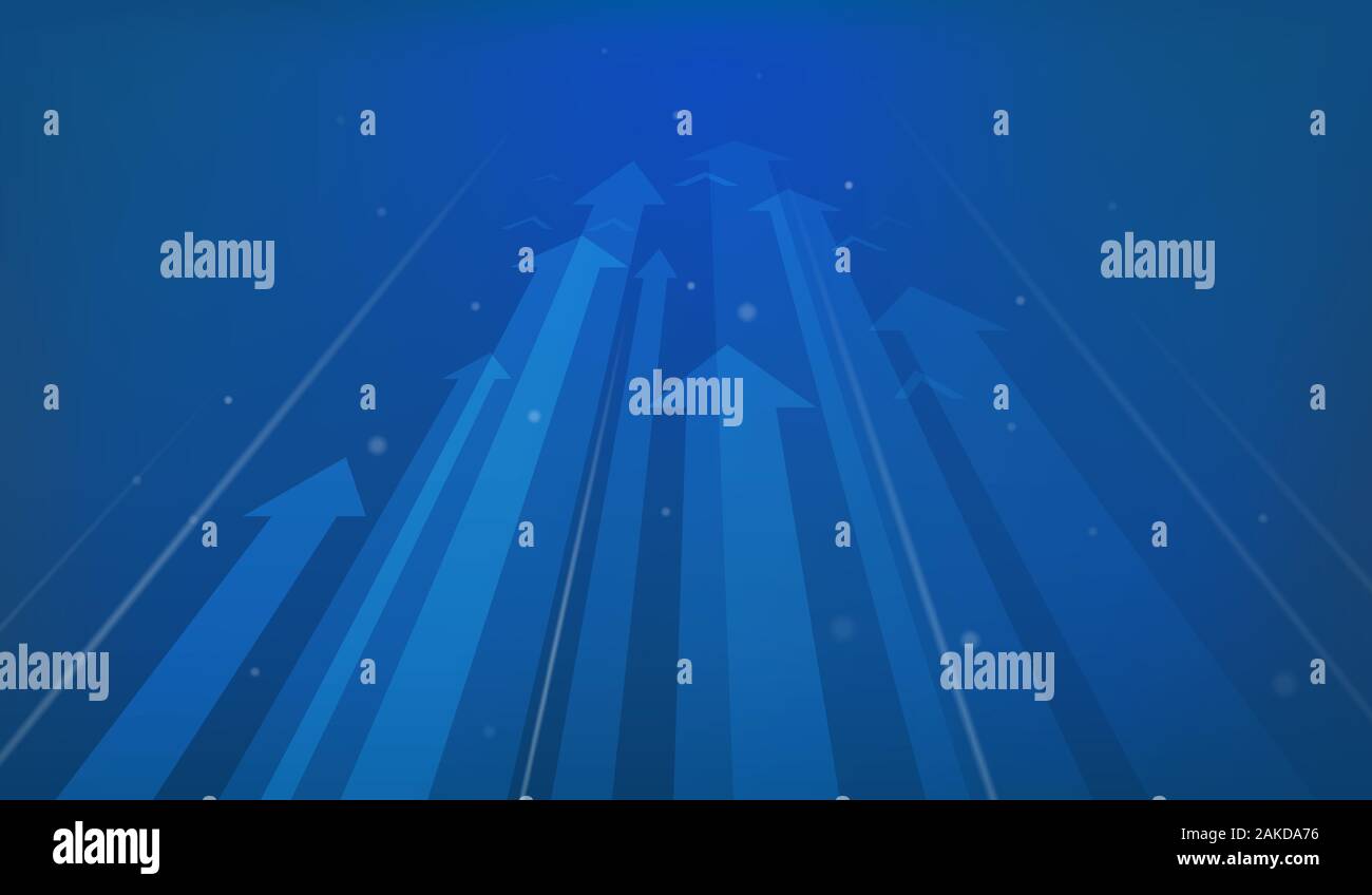 Blue Business Background Vector Illustration With Financial Arrows ...