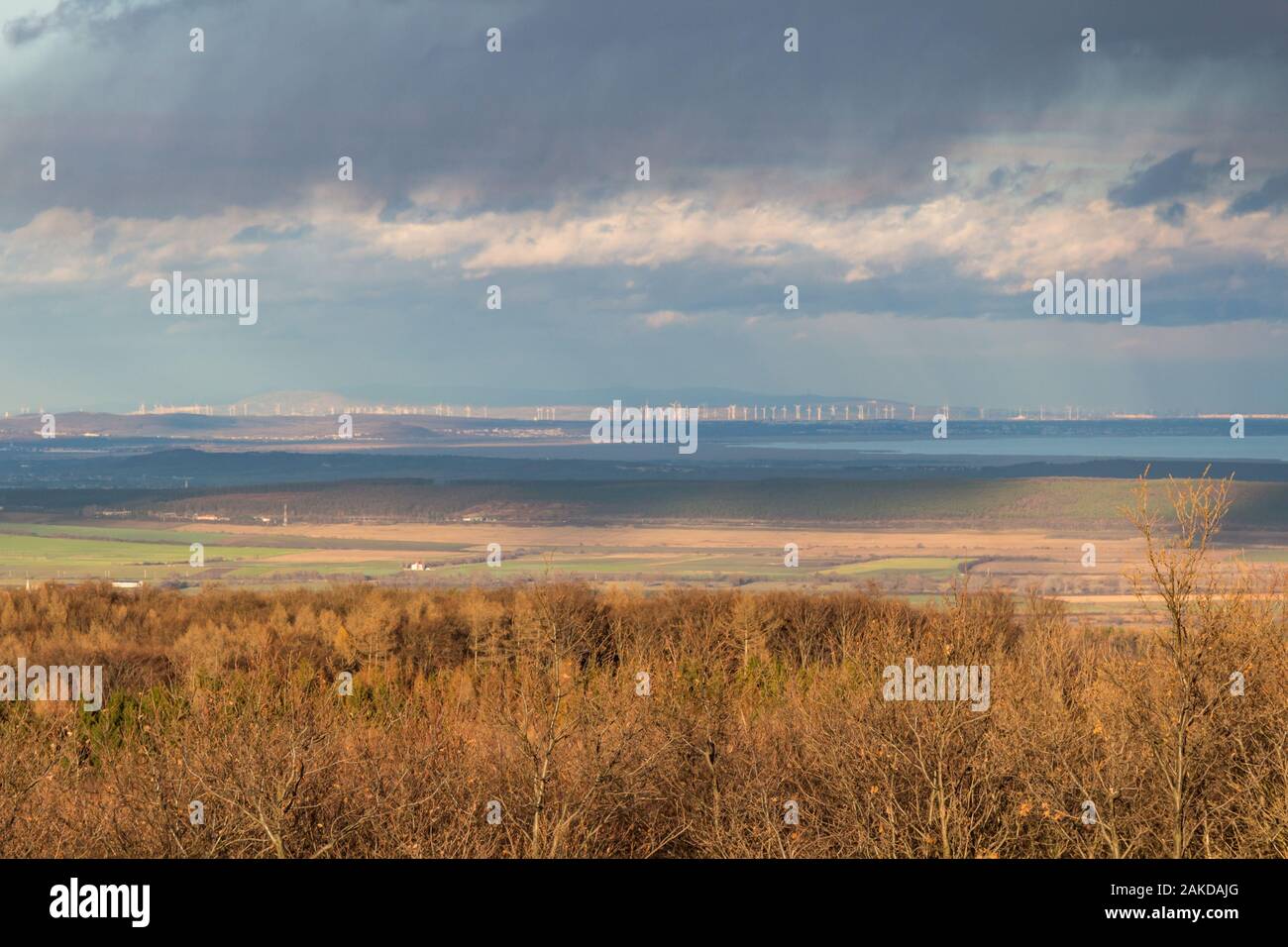 View from Magasberc the highest peak of Sopron Mountains to wind ...
