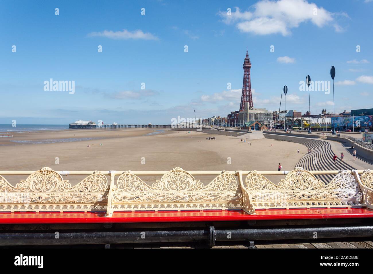 Blackpool Beach from Central Pier, Promenade, Blackpool, Lancashire ...