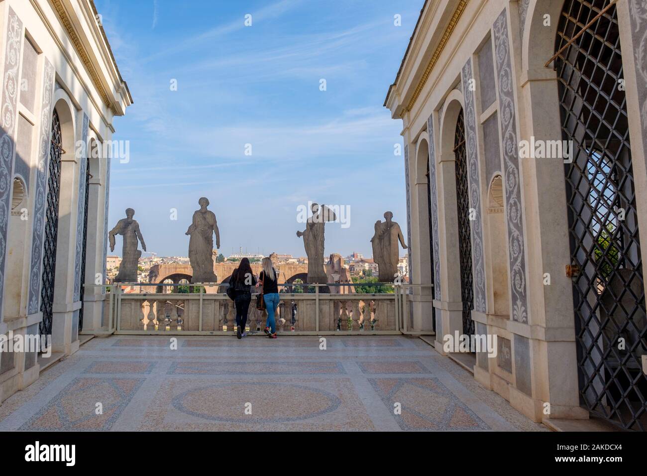 Ancient Rome buildings, tourists at Farnese Aviaries, Farnese Gardens ...
