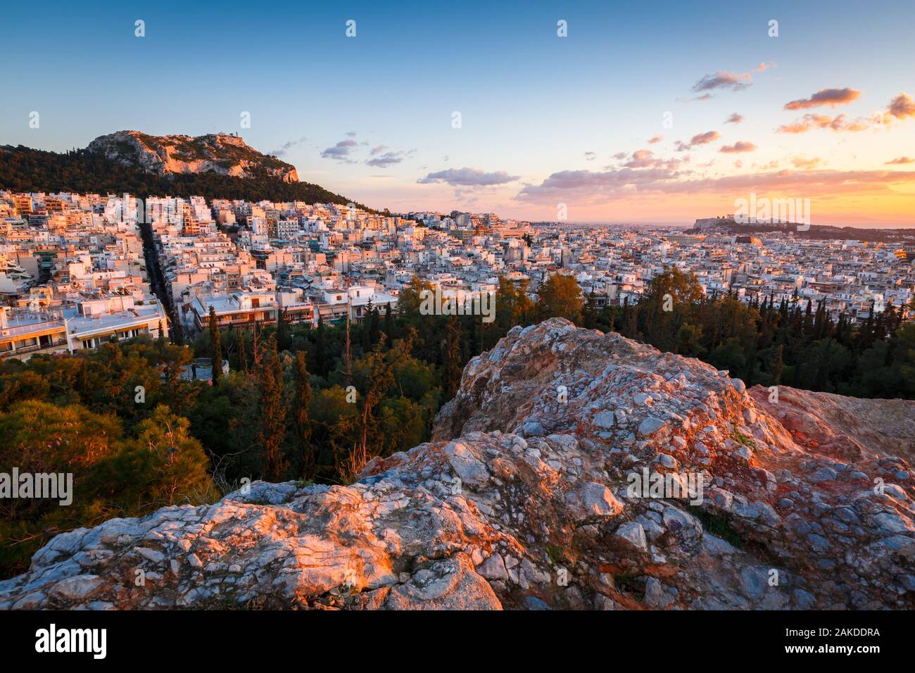 View of Athens and Acropolis from Strefi Hill Stock Photo - Alamy