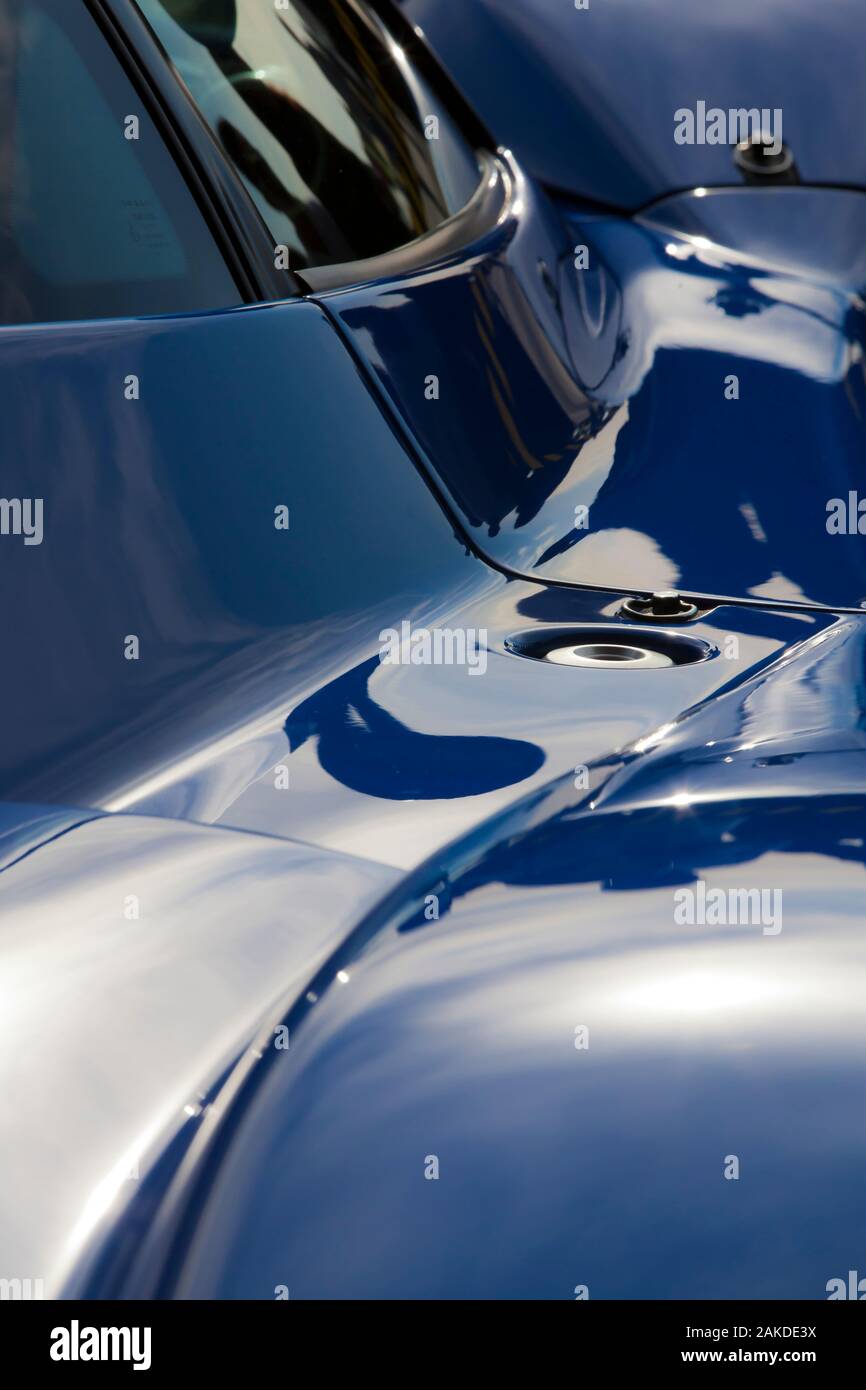 Abstract image showing detail form a blue sportscar Stock Photo - Alamy