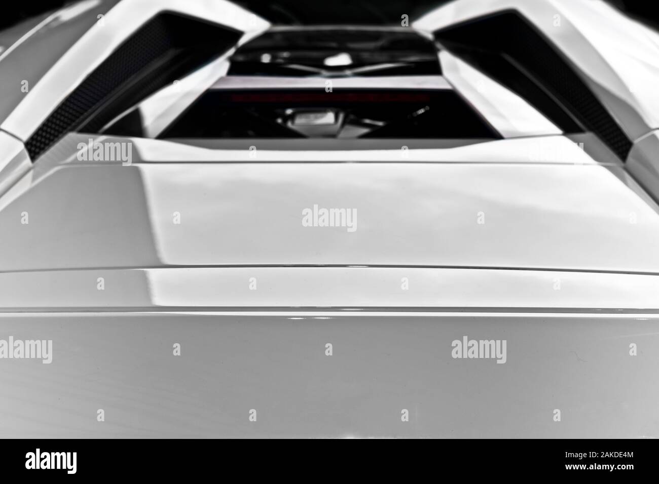 Detail of rear area on an Italian sports supercar Stock Photo - Alamy