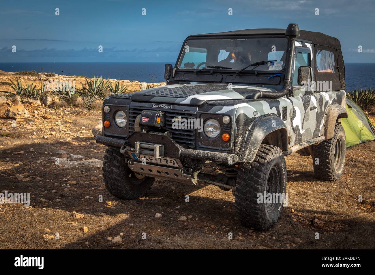MELLIEHA, MALTA - OCTOBER 5, 2014: The iconic and legendary Land Rover ...