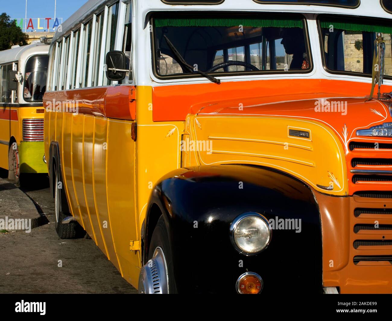 The legendary and iconic Malta public buses Stock Photo - Alamy