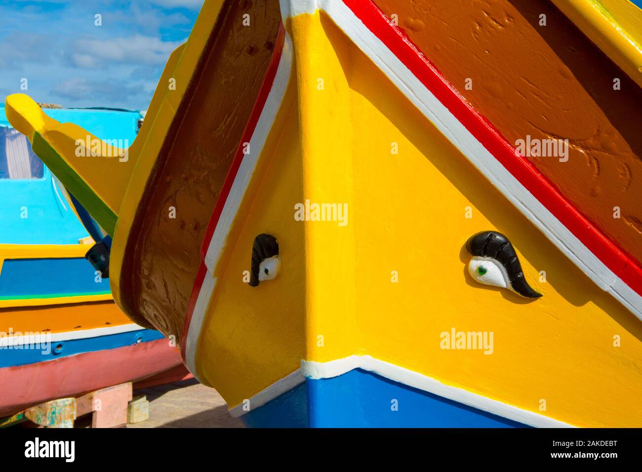 Abstract close up view of the vibrant colours and design usually used ...