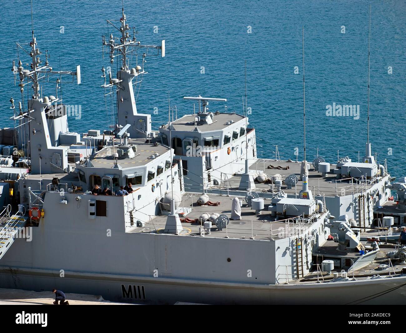 VALLETTA, MALTA - FEB 22 2009 - Royal Navy minehunter M111 HMS Blyth ...