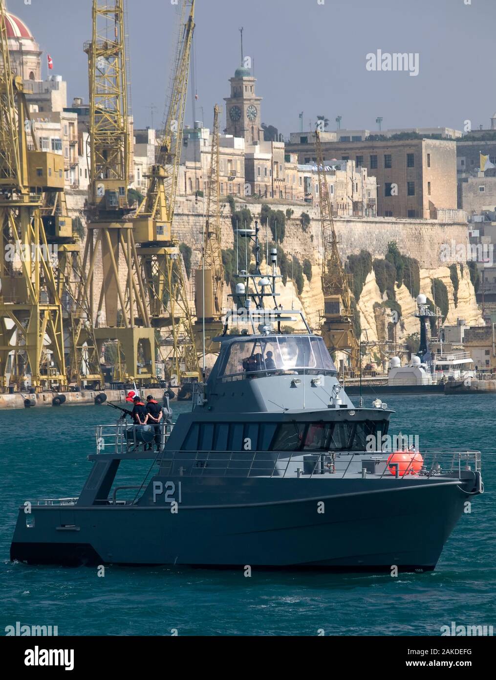 VALLETTA, MALTA - APR18- Armed Forces of Malta Patrol Boat P21 ...