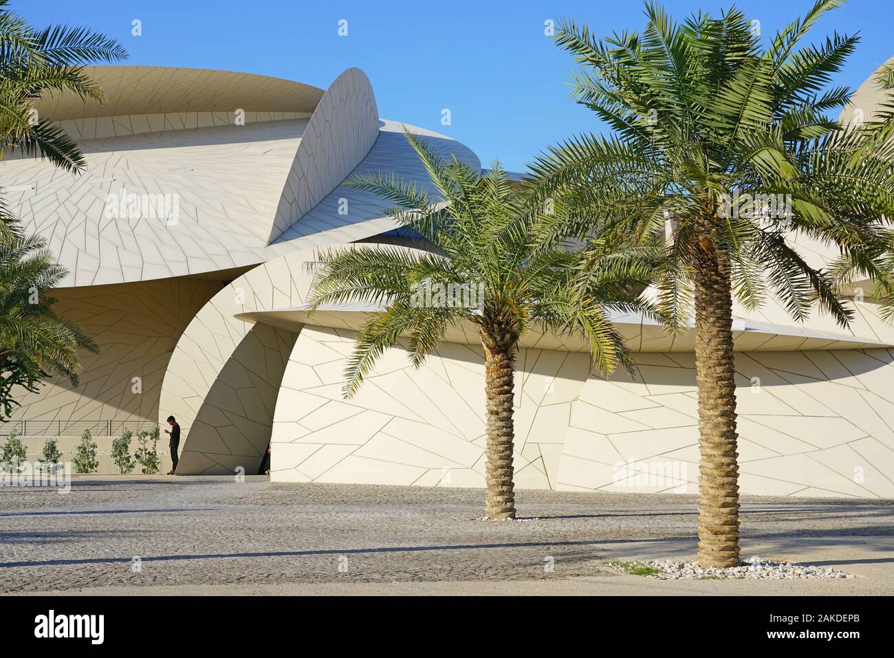 DOHA, QATAR -12 DEC 2019- View of the new National Museum of Qatar ...