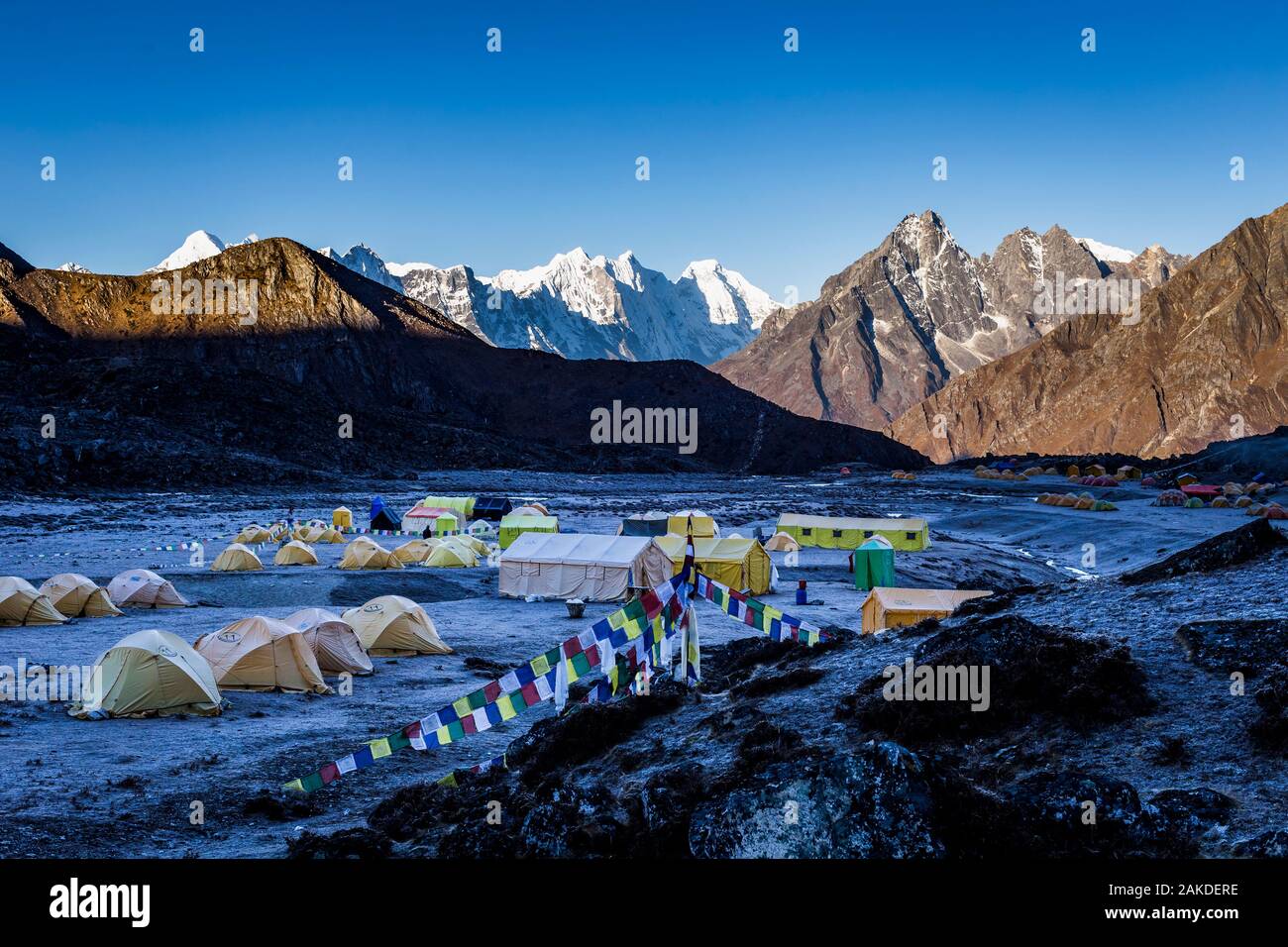 Cold morning at Ama Dablam Base Camp, Everest Region Nepal Himalaya ...