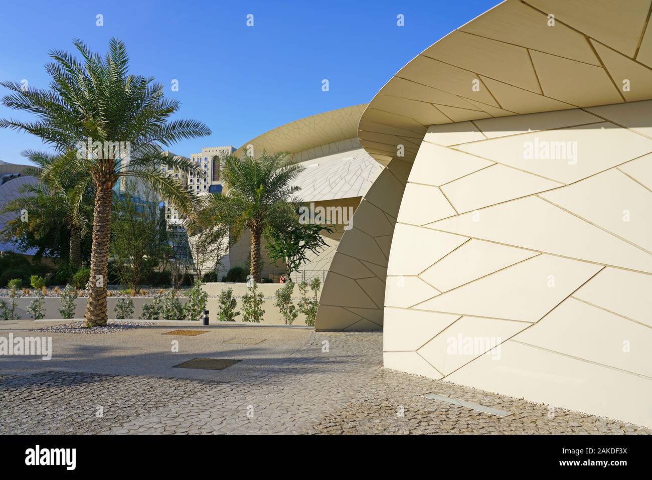 DOHA, QATAR -12 DEC 2019- View of the new National Museum of Qatar ...