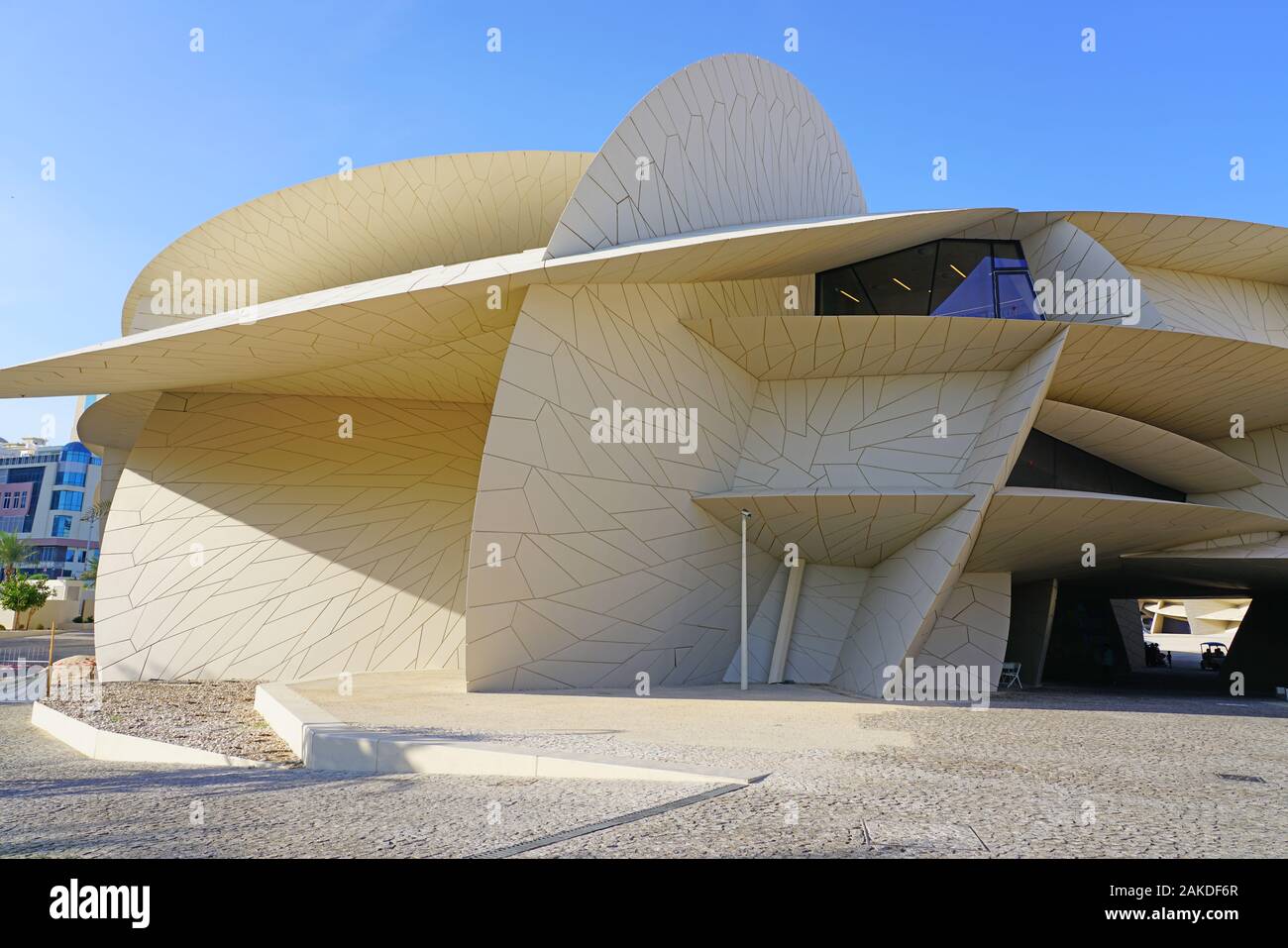 DOHA, QATAR -12 DEC 2019- View of the new National Museum of Qatar ...
