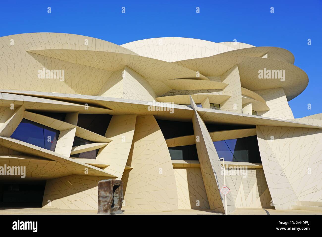 DOHA, QATAR -12 DEC 2019- View of the new National Museum of Qatar ...